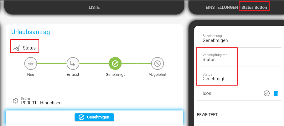 Status Button | Univelop Docs