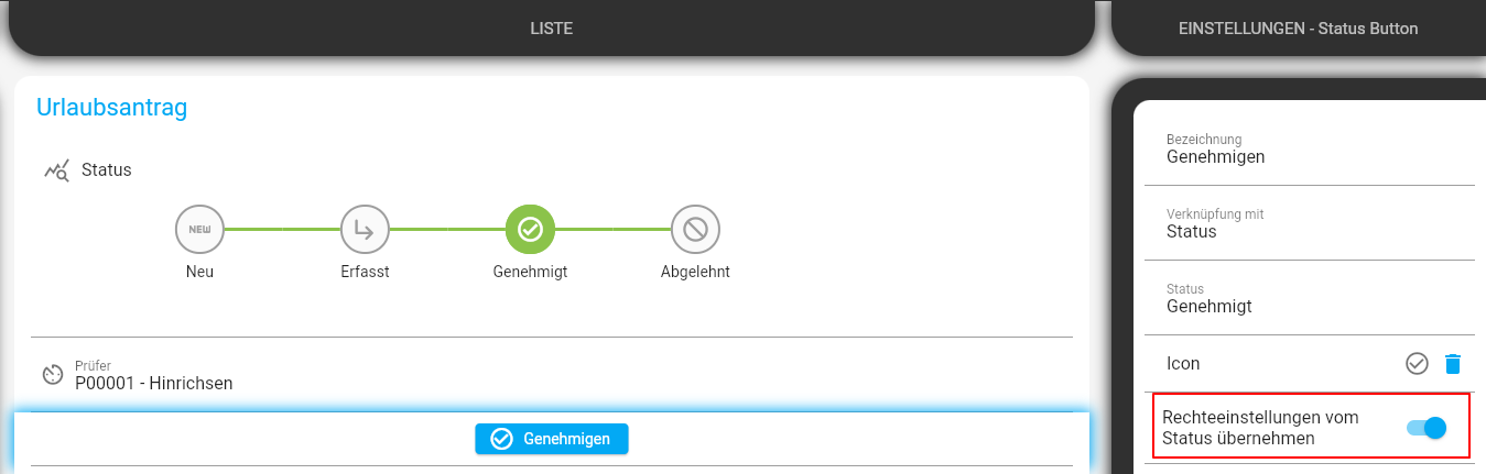 Status Button | Univelop Docs
